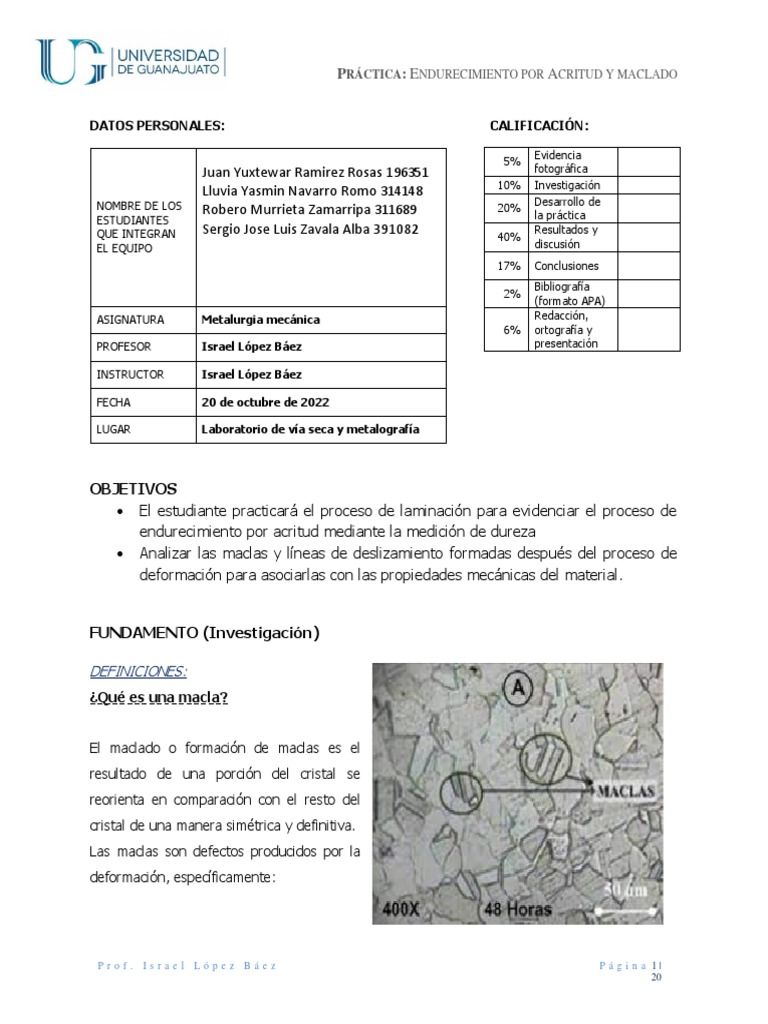 Práctica 2 - Acritud y Maclas | PDF