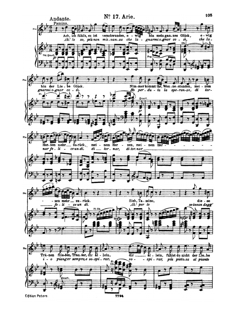 Ach, ich fühl's - Pamina | PDF