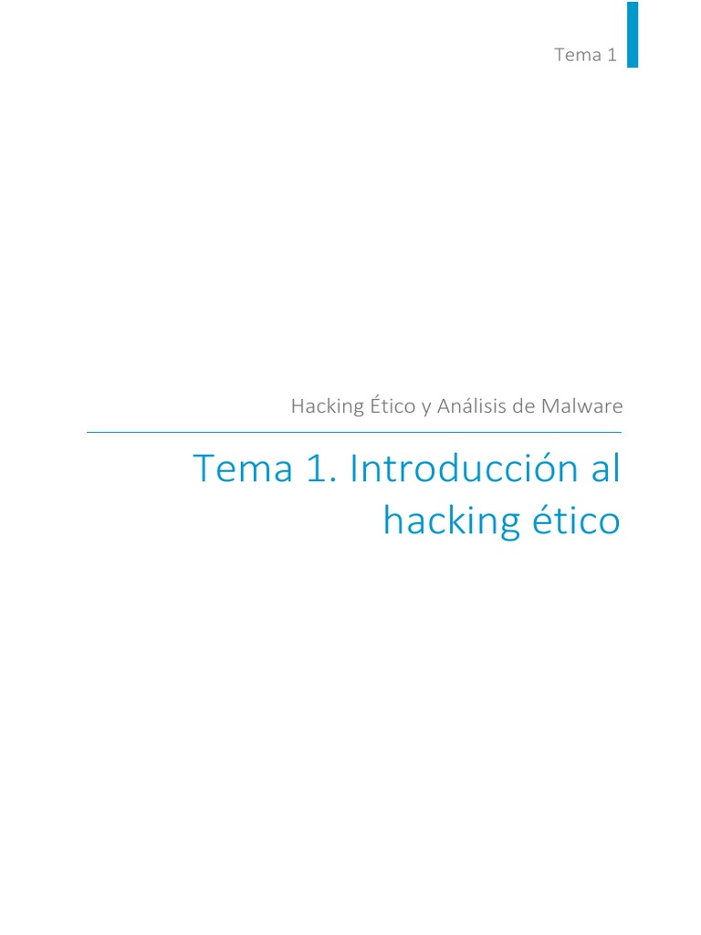 Tema 1. Introducción Al Hacking Ético | PDF | Vulnerabilidad ...