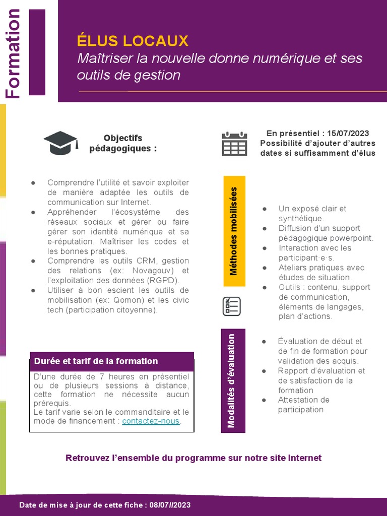 Formation numérique pour élus locaux | PDF | Pédagogie | la communication