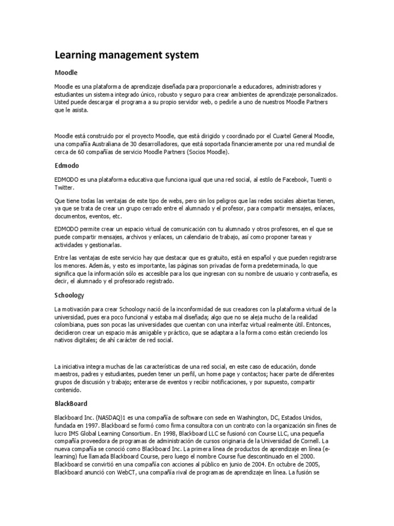 Learning Management System | PDF | Moodle | Red mundial