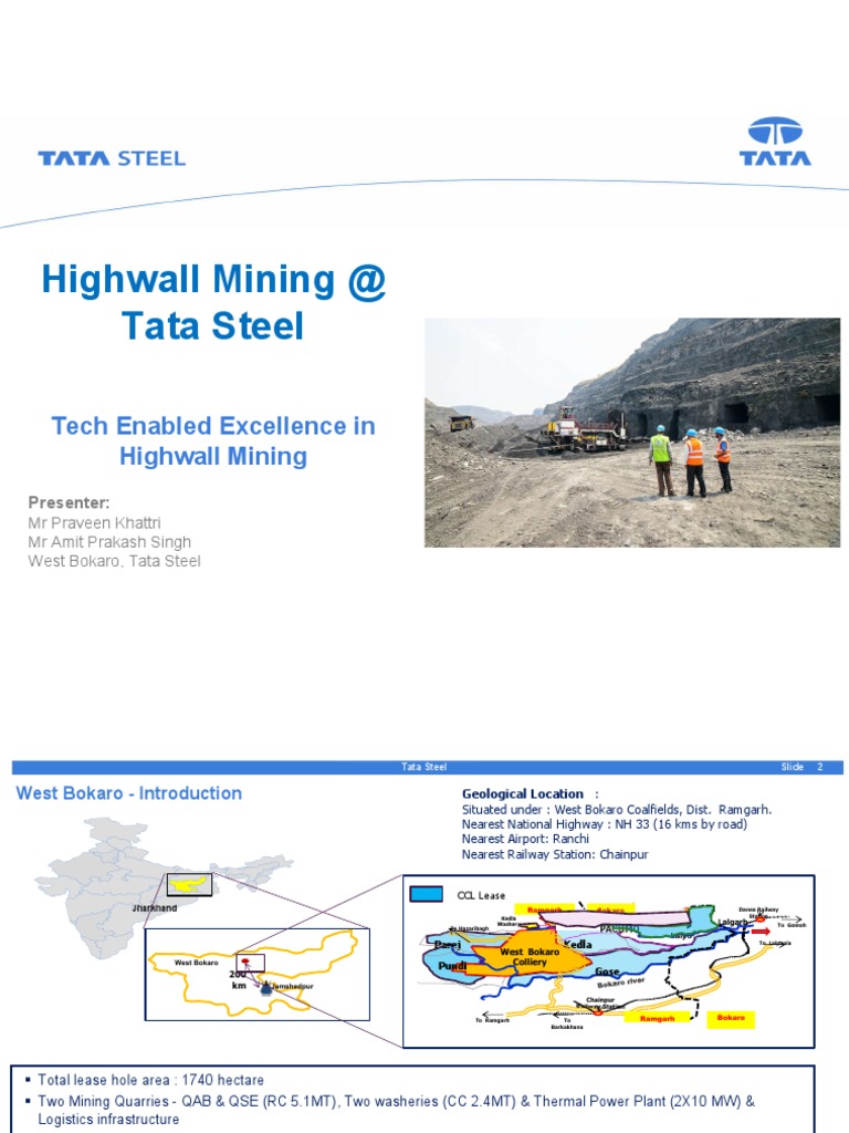 Highwall Mining Innovations at Tata Steel | PDF | Coal Mining | Mining