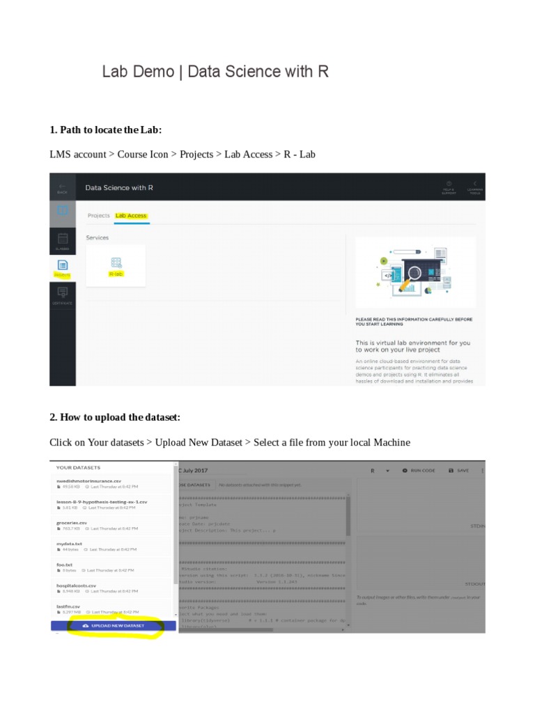 R Lab Guide: Upload & Visualize Data | PDF | Computers | Technology ...