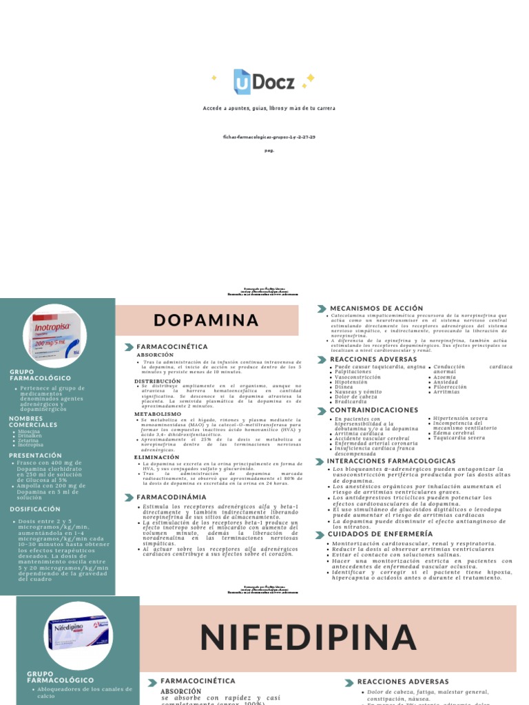 Guía de Farmacocinética y Farmacodinamia | PDF | Norepinefrina | Dopamina