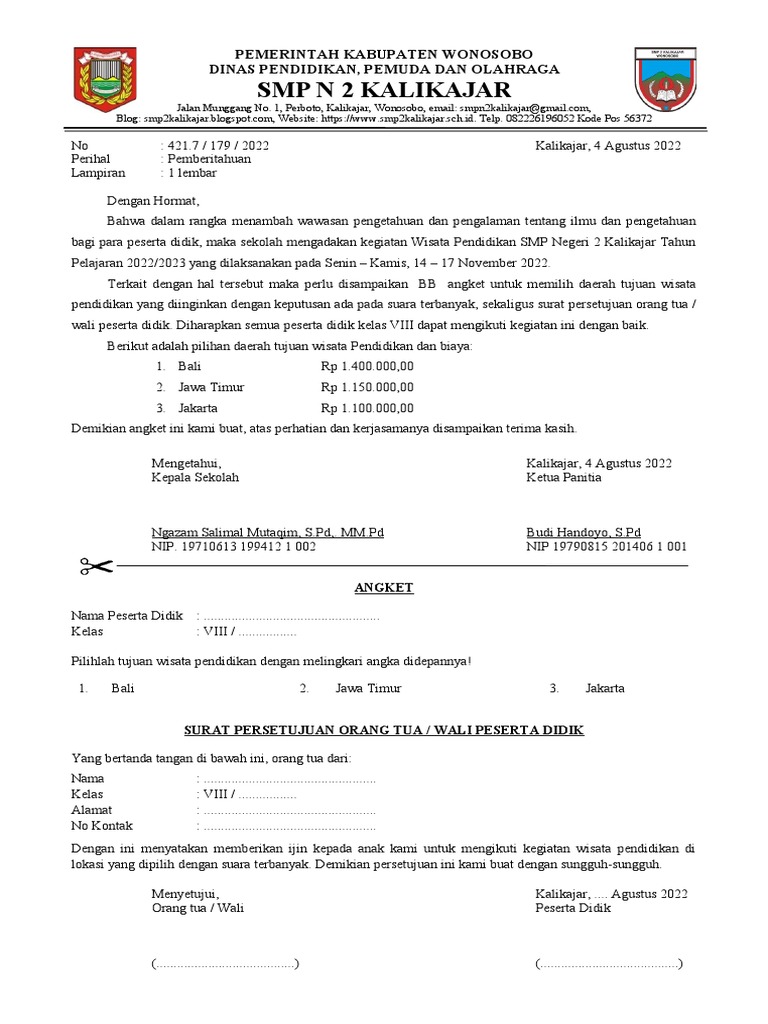 Angket Wisata Pendidikan | PDF