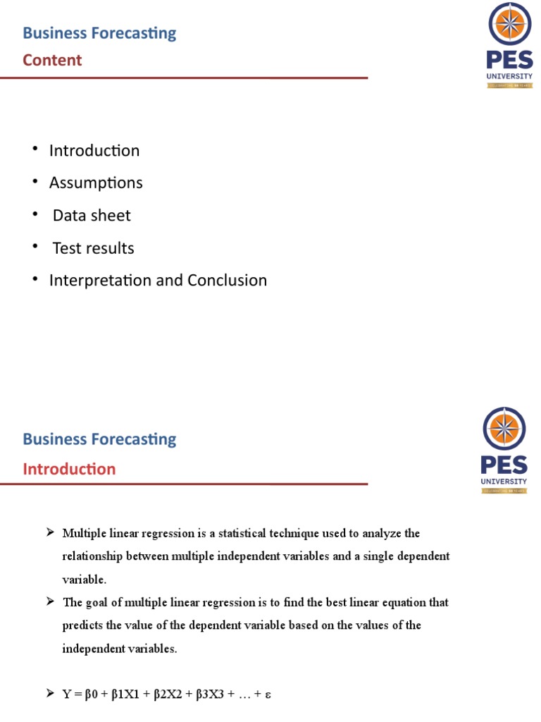BF Presentation | Download Free PDF | Errors And Residuals | Dependent And Independent Variables