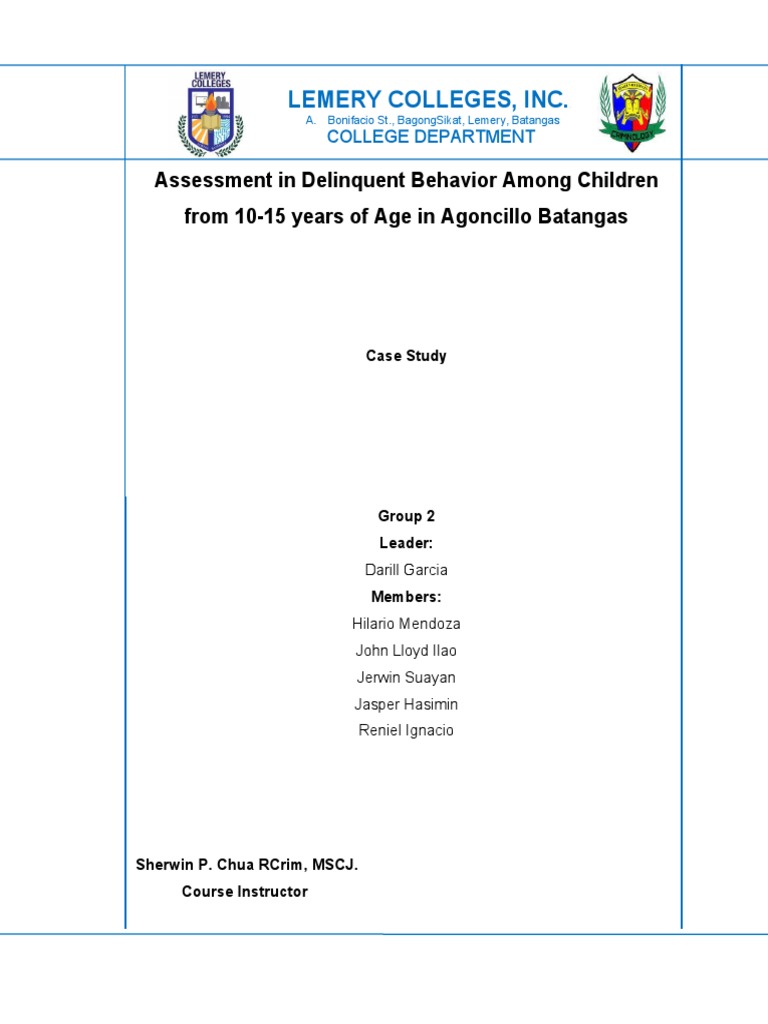 Case Study Group 2 | PDF | Juvenile Delinquency | Social Institutions