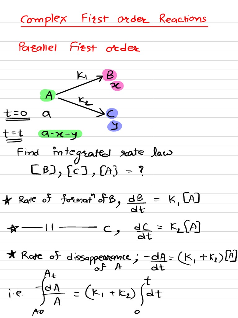 Chemical Kinetics Complex First Order Reaction | PDF
