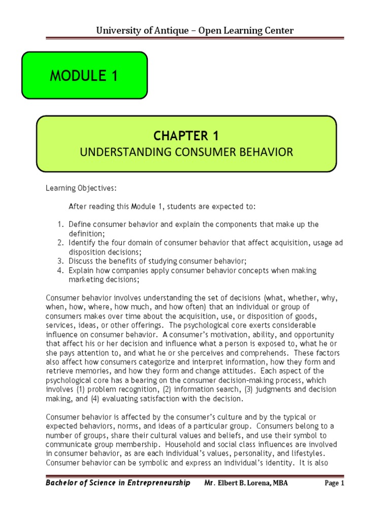 Final Module 2 Mktg Research And Consumer Behavior Pdf Attitude