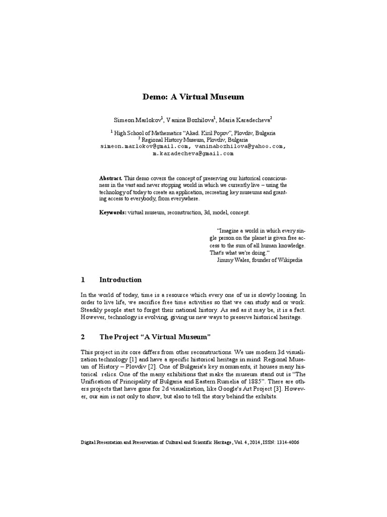 Demo - A Virtual Museum | PDF | Museum