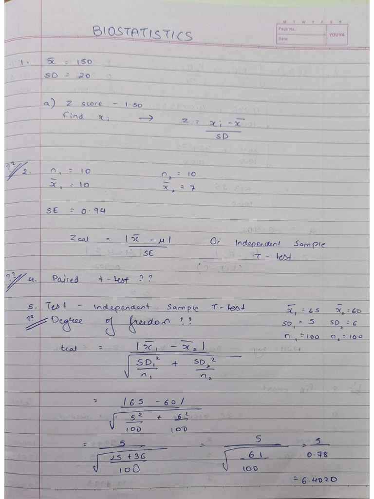 Biostatistics Solution | PDF