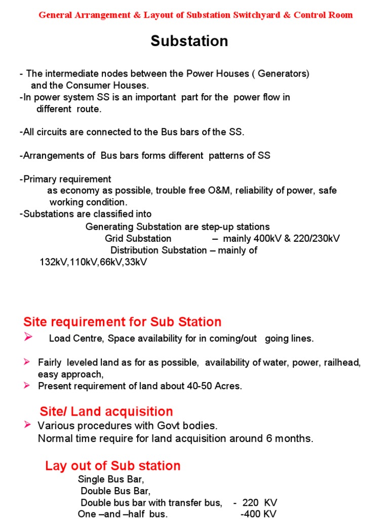 Layout of Sub Station | PDF | Electrical Substation | Transformer