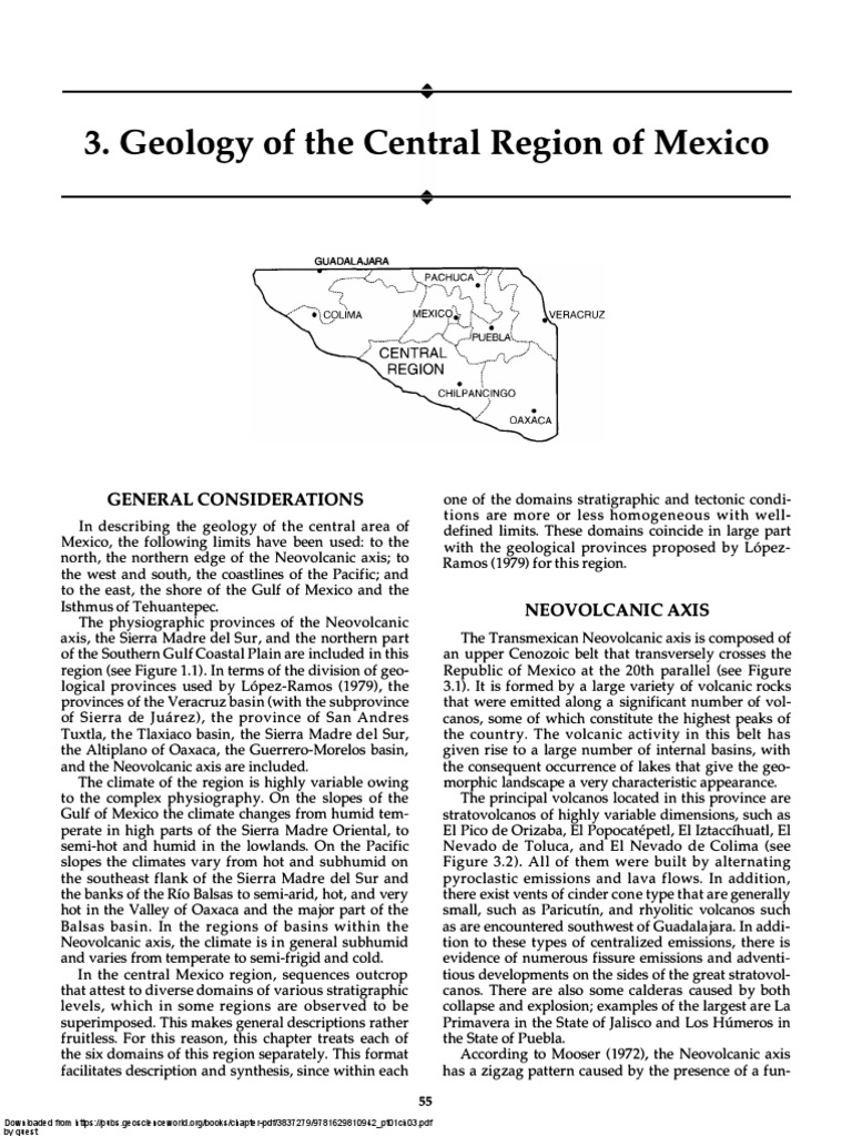 Geology of Central Mexico Region | PDF