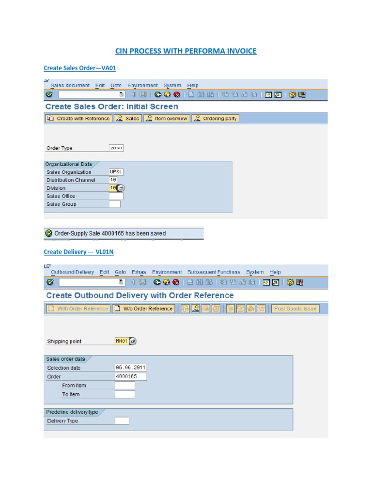 CIN PROCESS WITH PROFORMA INVOICE | PDF