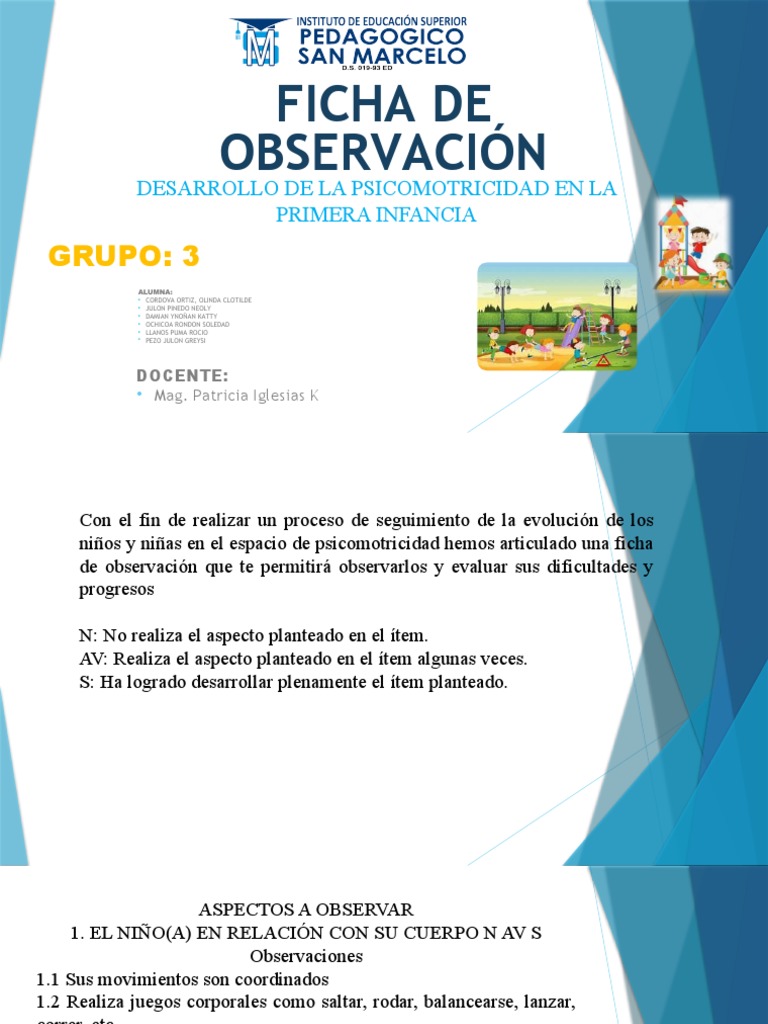 Ficha de Observación EN INICIAL | PDF