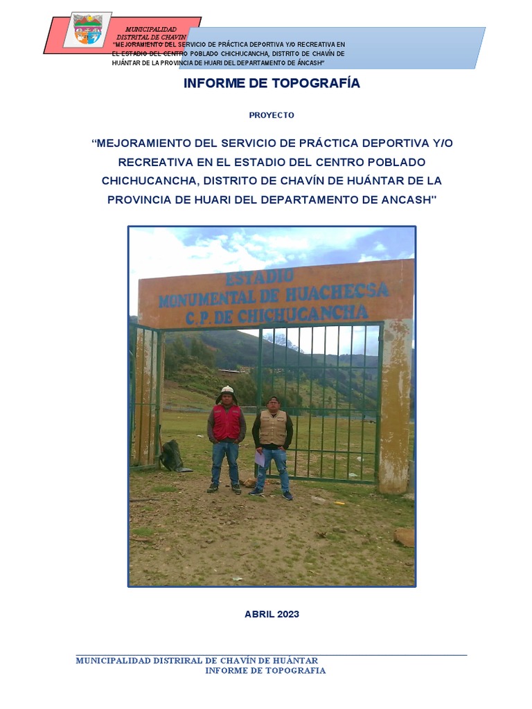 Informe Topografico - Estadio | PDF | Topografía | Sistema de ...