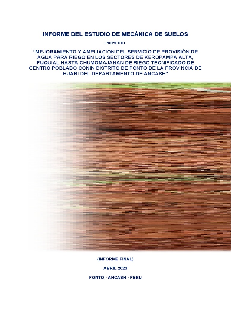 Estudio de Mecánica de Suelos | PDF | Herida | Riego