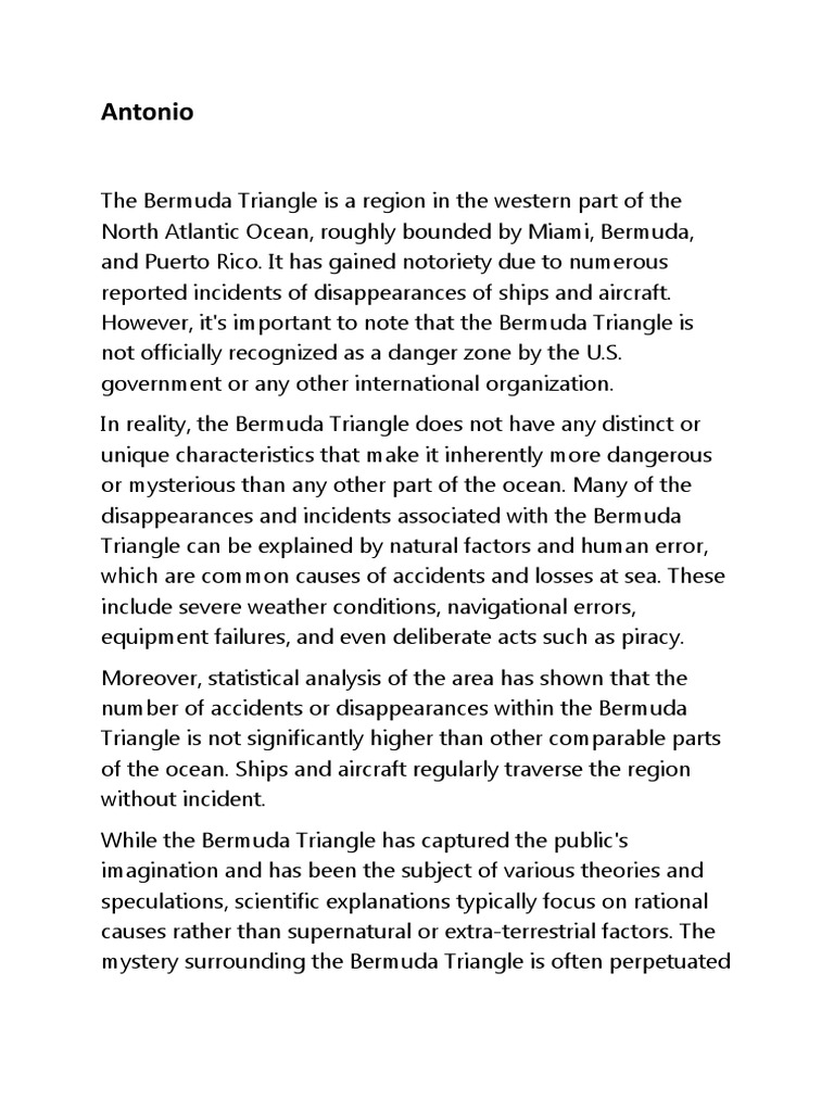 Bermuda Triangle Script | PDF