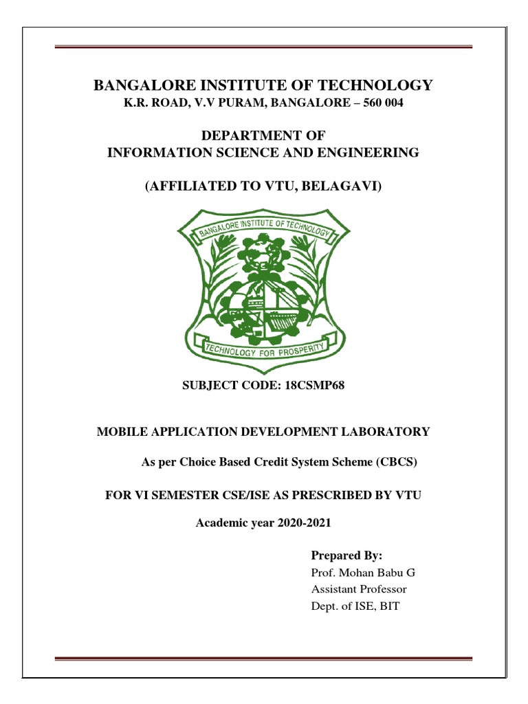 Mobile App Development Lab Guide | PDF | Android (Operating System ...