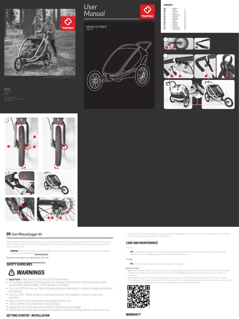 Hamax Outback Jogger Kit User Manual | PDF | Vehicles | Vehicle Technology