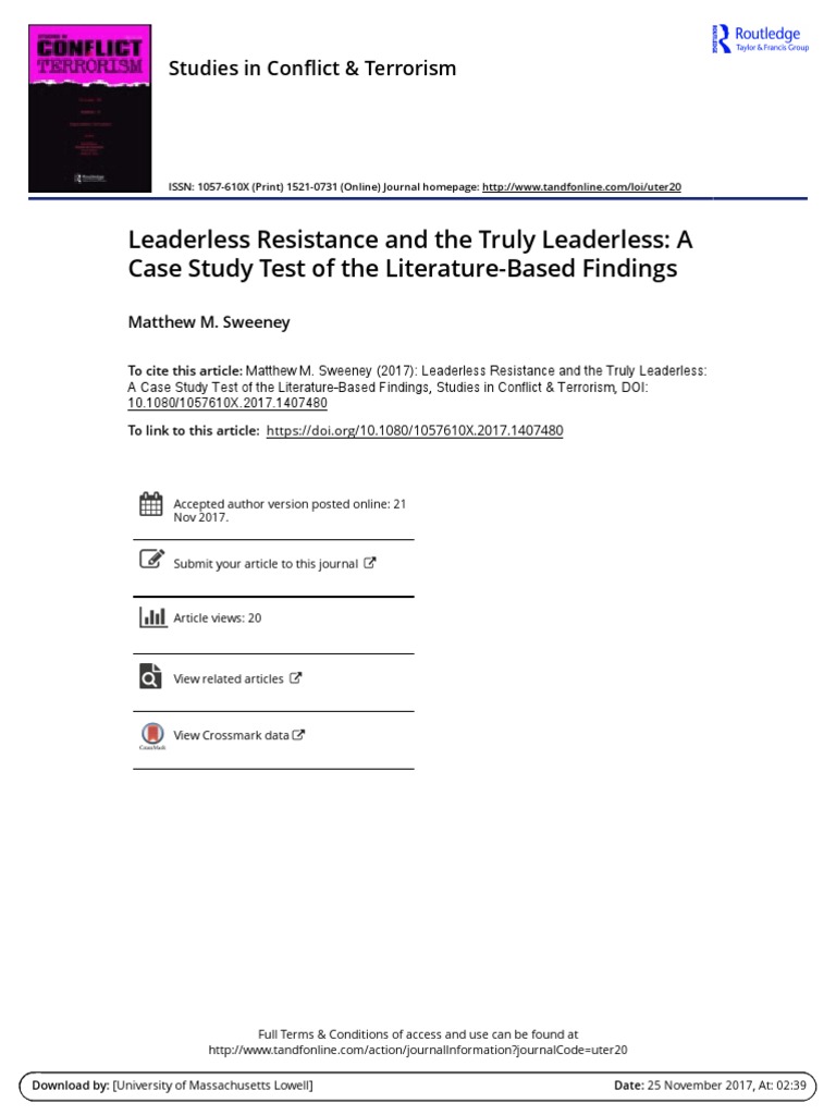 Leaderless Resistance and The Truly Lead | PDF | Theory | Methodology