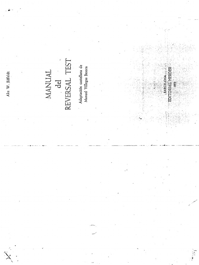 Reversal Test Manual | PDF