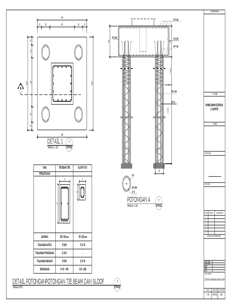 012 Detail Pondasi Dan Sloof | PDF