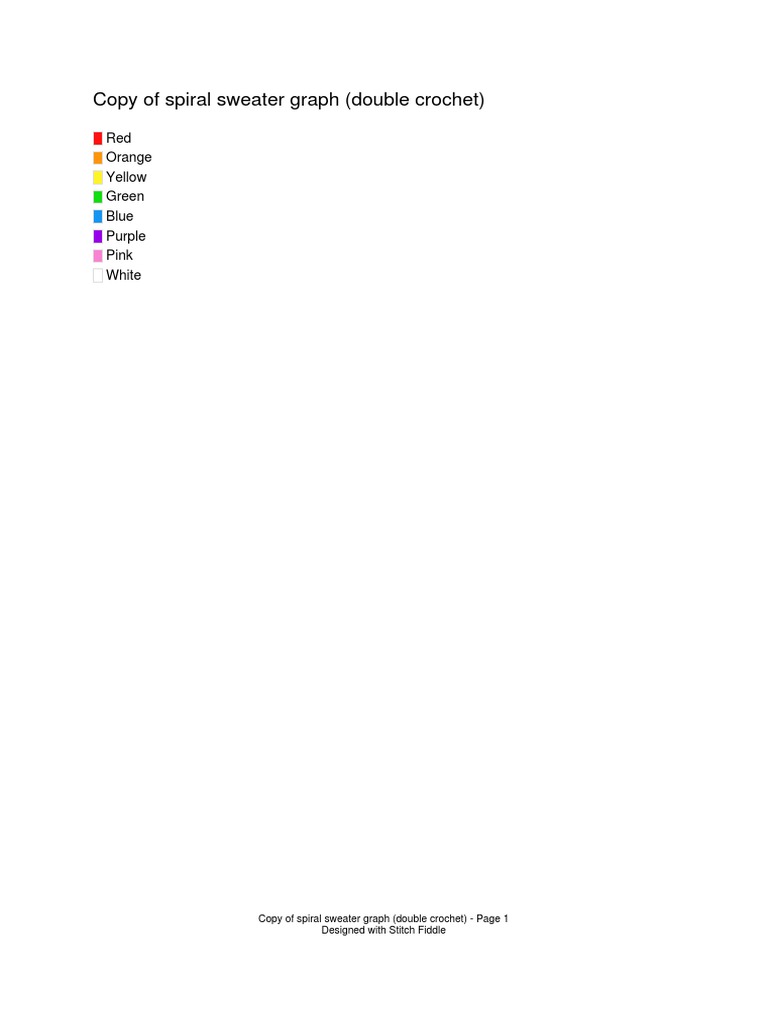Spiral Sweater Graph (Double Crochet) - Stitch Fiddle | PDF | Crochet ...