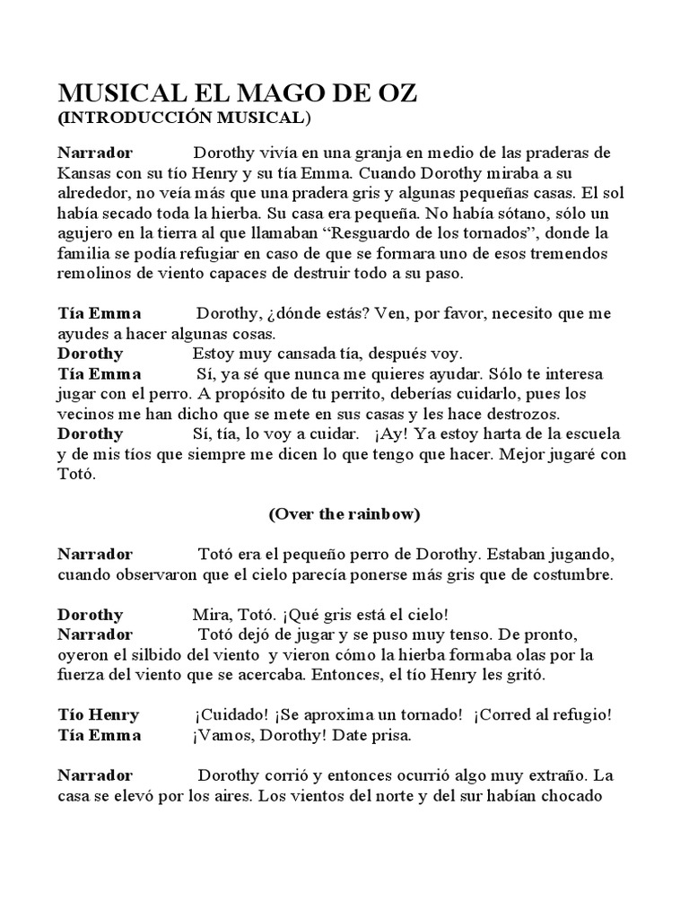 Cuento El Mago de Oz | PDF | Wizard Of Oz (Personaje) | Dorothy Gale