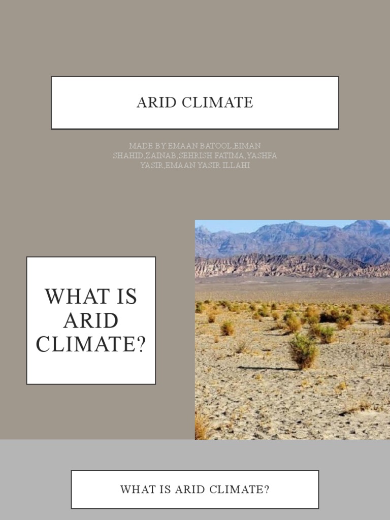 Arid Climate: Regions and Effects | PDF