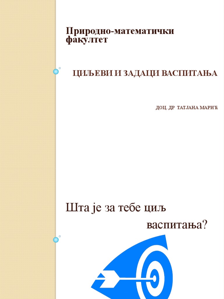Ciljevi I Zadaci V I Blumova Taksonomija | PDF