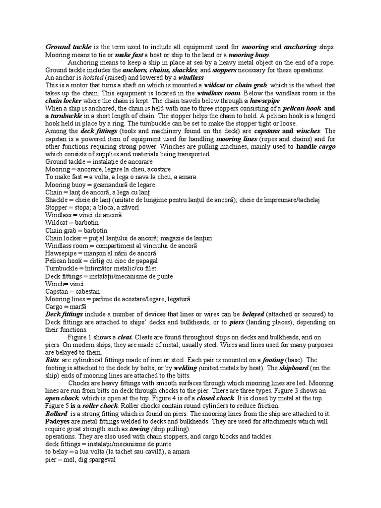 Ground Tackle and Mooring Equipment Guide | PDF | Rope | Water Transport