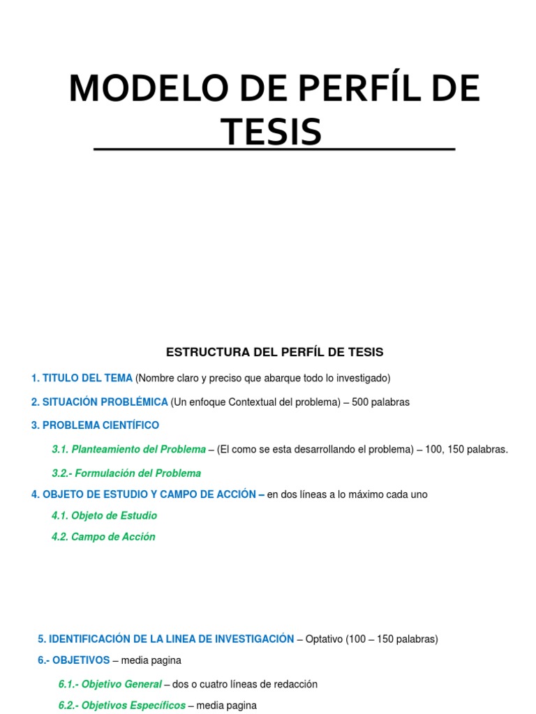 Modelo de Perfíl de Tesis | PDF
