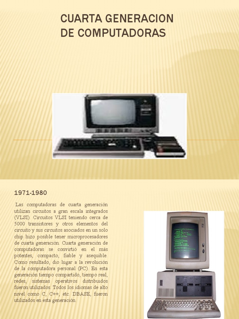 Cuarta Generación de Computadoras (1971-1980) | PDF | Almacenamiento de ...