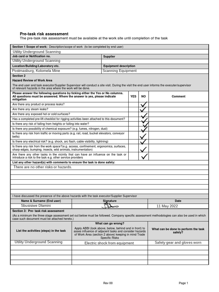 Pre-task risk assessment_1_1 (1) | PDF