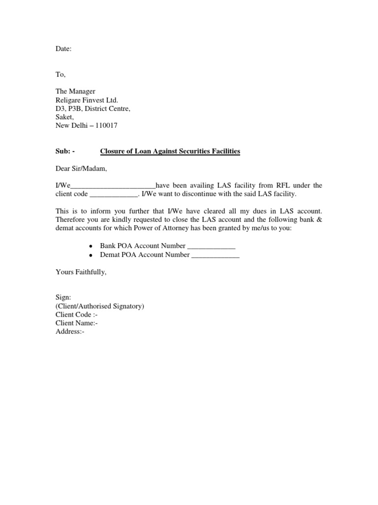 LAS Closure Request Letter | PDF