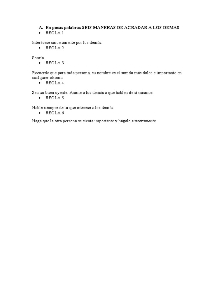 En Pocas Palabras Seis Maneras de Agradar A Los Demas | PDF En Pocas Palabras Seis Maneras de Agradar A Los Demas | PDF