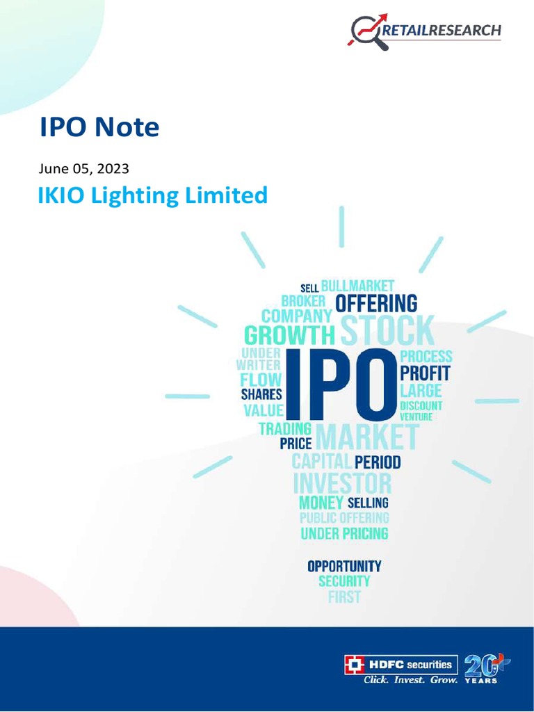 IKIO Lighting Limited IPO Overview | PDF | Automation | Economic Growth