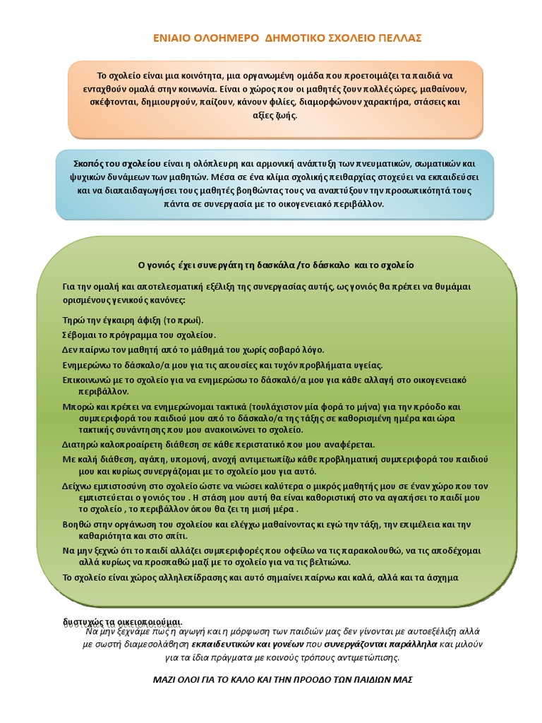 ΕΝΗΜΕΡΩΣΗ ΚΑΝΟΝΙΣΜΟΥ ΛΕΙΤΟΥΡΓΙΑΣ ΣΧΟΛΕΙΟΥ | PDF