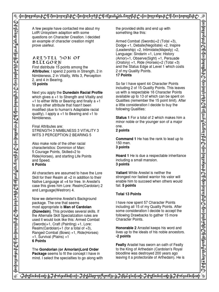 Character Creation Walkthrough Pdf