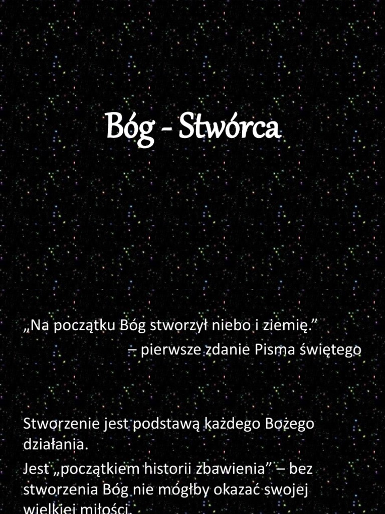 Bóg - Stwórca | PDF