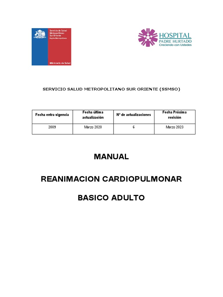 Manual RCP Basico Adulto 2020 SSMSO | PDF | Reanimación cardiopulmonar ...