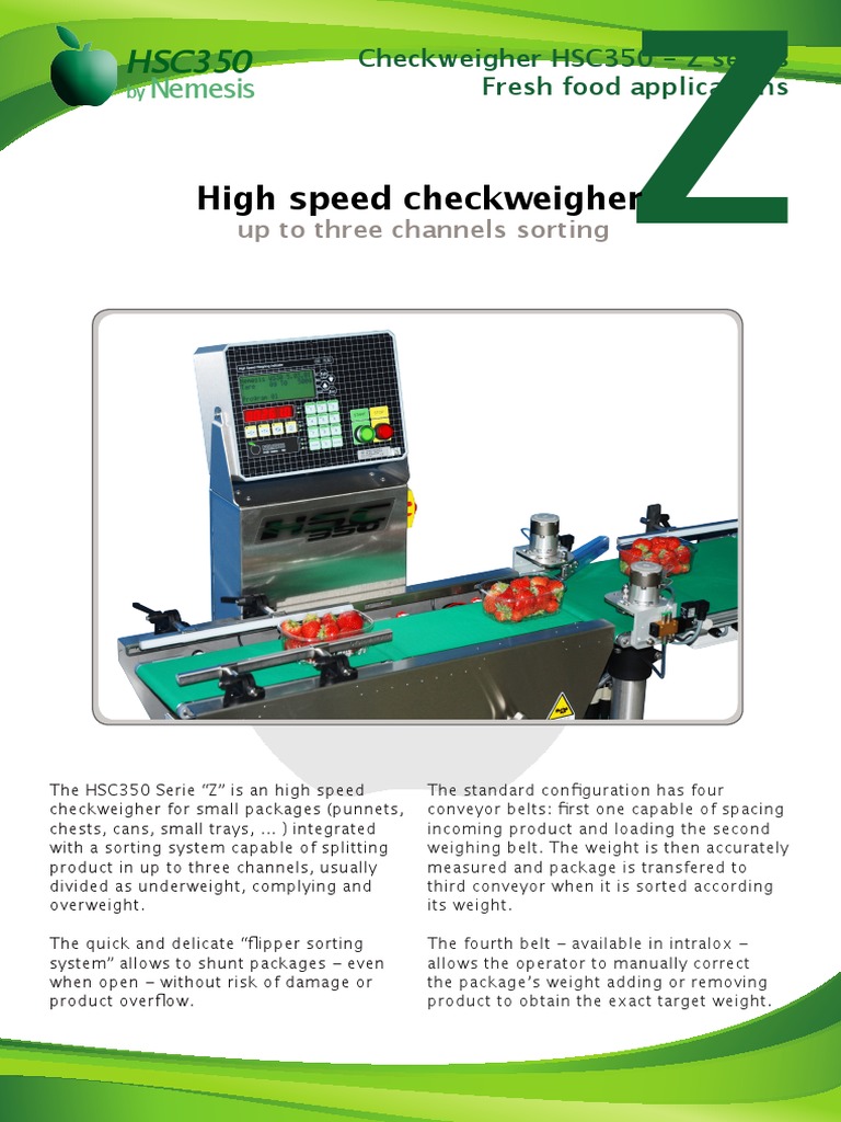 HSC350 Checkweigher Z Series | PDF