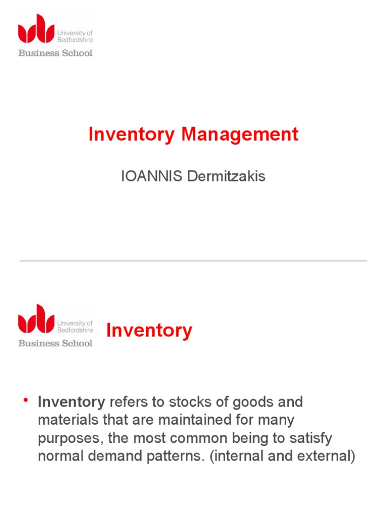 Inventory Management | PDF | Inventory | Cost