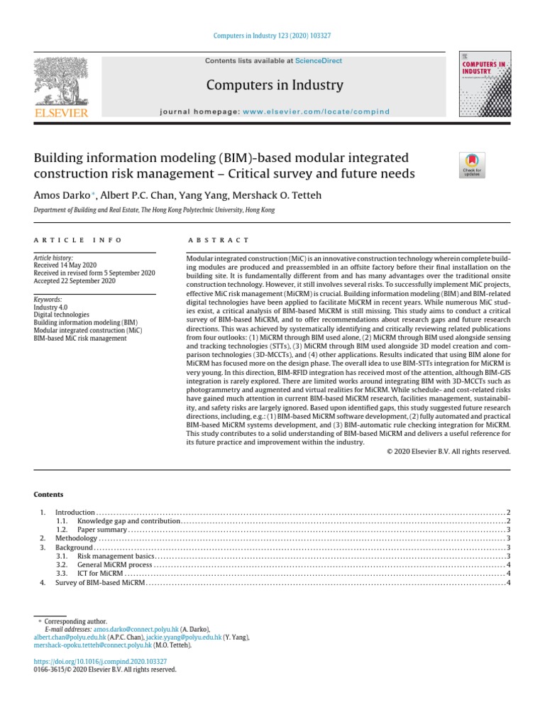 Building Information Modeling (BIM) - Based Modular Integrated ...