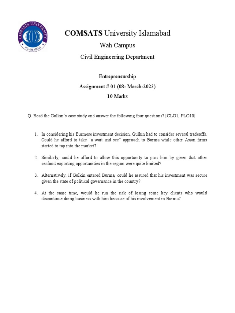 Assignment # 01 - MGT403 - Spring 2023 | PDF