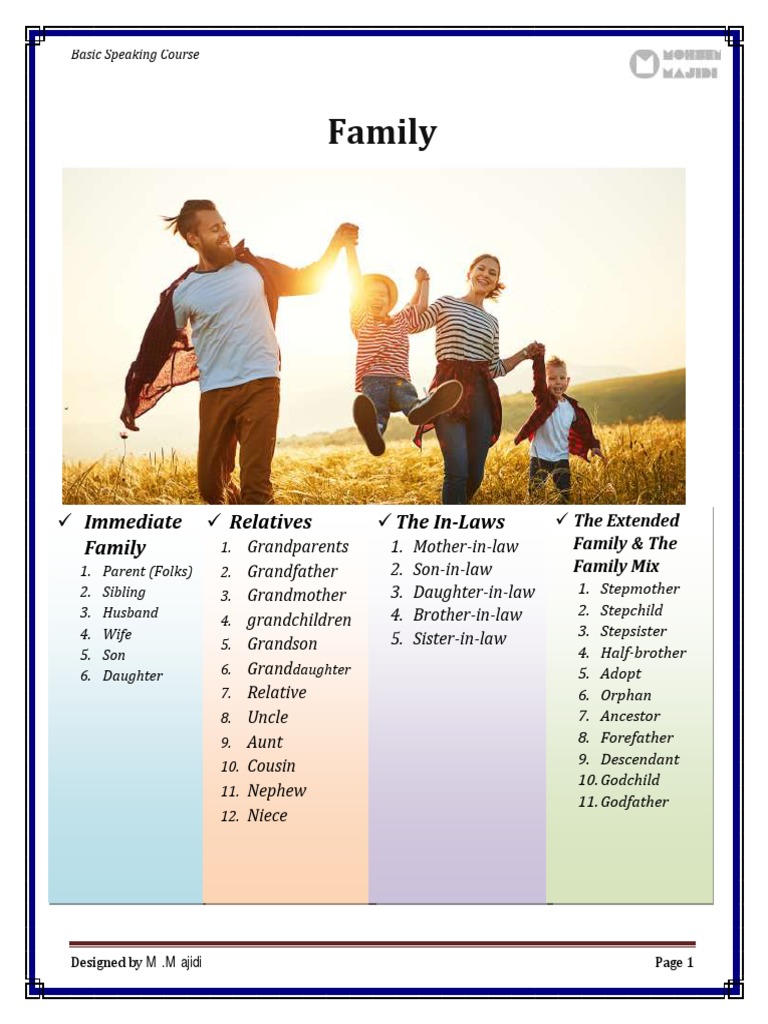 Family: Immediate Family Relatives The In-Laws | PDF | Family | Grandparent