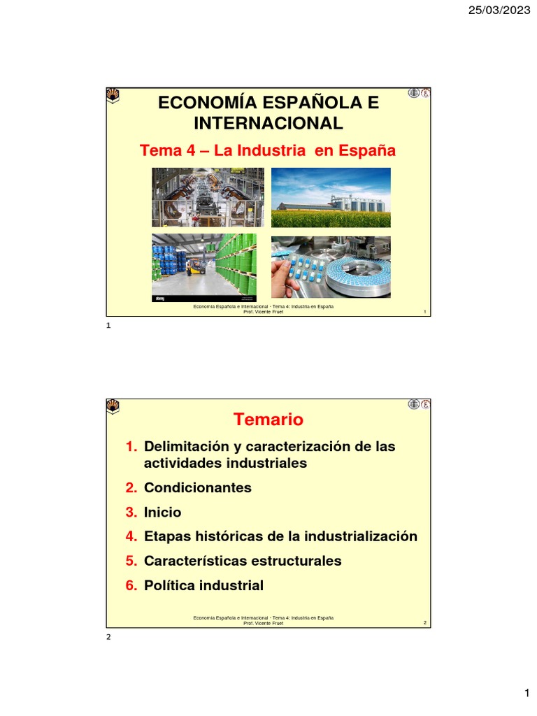 Tema 4 - La Industria en España | PDF | España | Revolución industrial