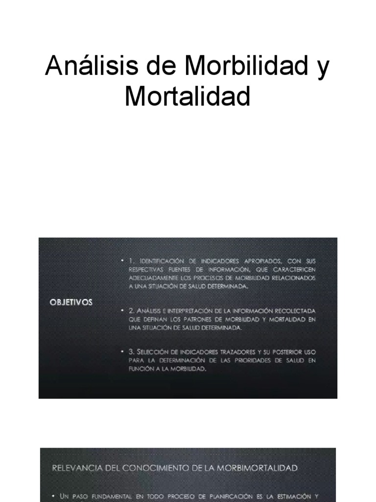 Análisis de Morbilidad y Mortalidad | PDF