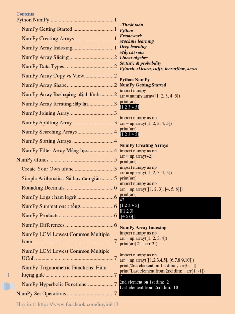 Python - Numpy | PDF | Computer Data | Computer Science